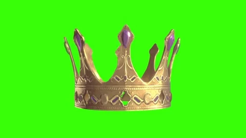 Royal golden crown of king green screen ... | Stock Video | Pond5