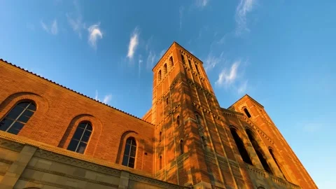 Royce Hall, UCLA building at sunset, 4K | Stock Video | Pond5