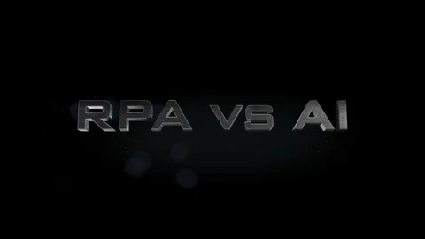 RPA vs AI title 3D metal text on black a... | Stock Video | Pond5