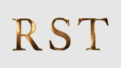R,S,T Gold Letter Font Animation, Alpha ... | Stock Video | Pond5