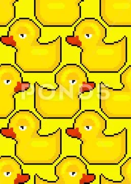 Rubber duck pixel art pattern seamless. 8 bit toy background. pixelated ...