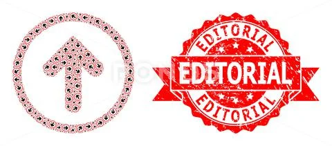 Rubber Editorial Watermark and Recursion Up Pointer Icon Mosaic ~ Clip ...