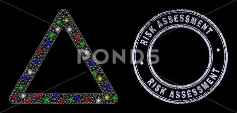 Rubber Risk Assessment Watermark and Illuminated Net Warning Triangle ...
