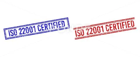 Rubber Textured ISO 22001 CERTIFIED Seal with Double Lines Illustration ...