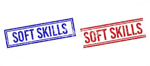 Rubber Textured SOFT SKILLS Stamps with Double Lines: Royalty Free ...