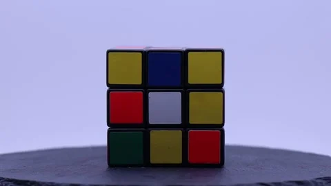 Rubik's cube puzzle rotating on a turnta... | Stock Video | Pond5