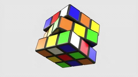Rubik's cube rotating, 3d render looped ... | Stock Video | Pond5