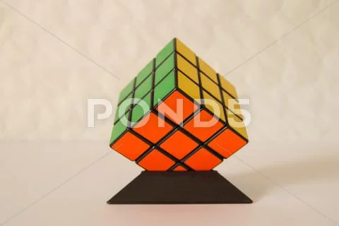 Rubik's Cube on a Stand Stock Photo ~ Image #40253905