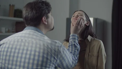 Rude man grabbing yelling woman by chin ... | Stock Video | Pond5