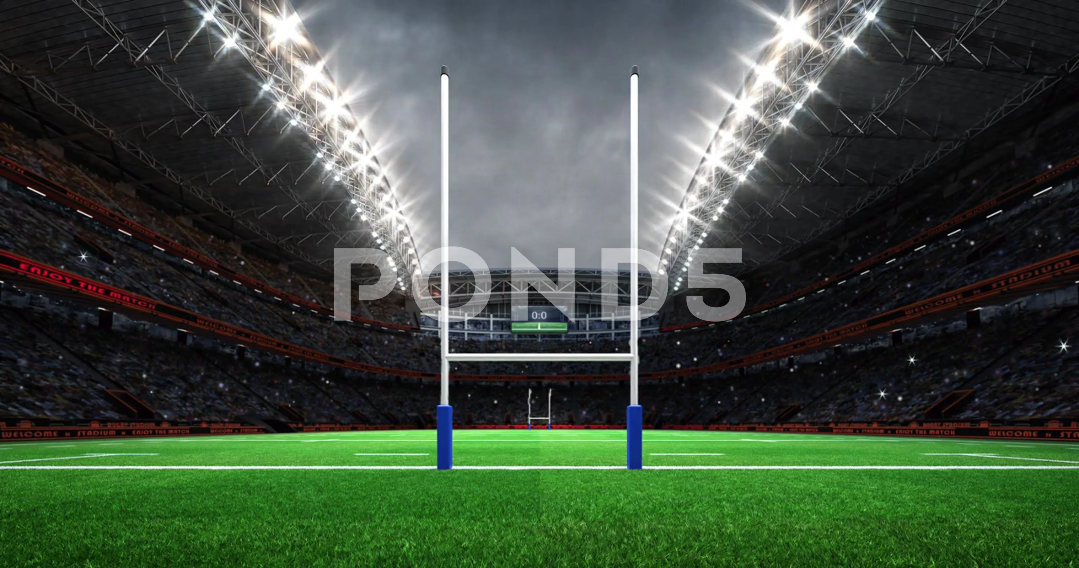 Football Goal Post At Night