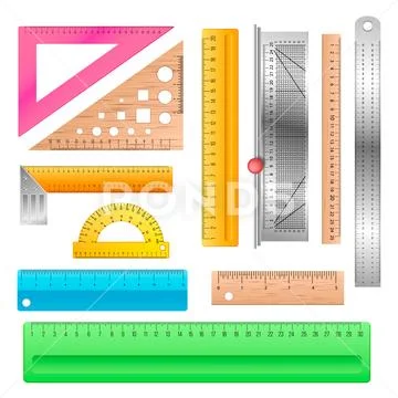 Ruler vector school stationery maths measurement scale tool to measure ...