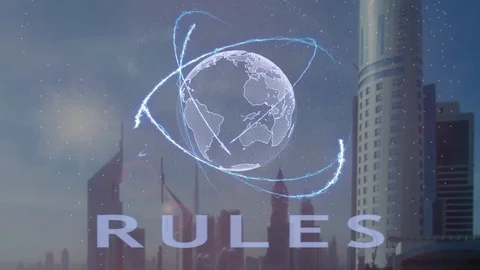 Rules text with 3d hologram of the plane... | Stock Video | Pond5