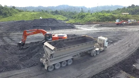 Run of mine (ROM) process at the tempora... | Stock Video | Pond5