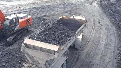 Run of mine (ROM) process at the tempora... | Stock Video | Pond5