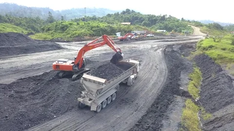 Run of mine (ROM) process at the tempora... | Stock Video | Pond5