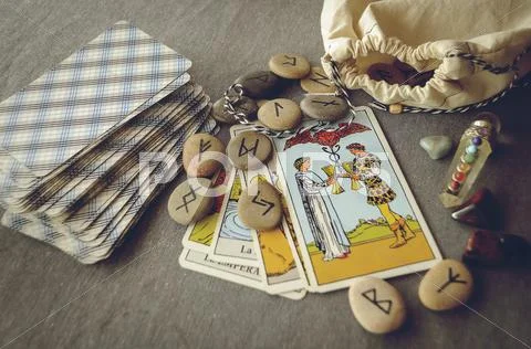 Runes and tarot cards ~ High Resolution & Quality #56886258