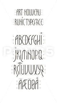 Runic Art Nouveau Alphabet ~ Clip Art ~ Download #69500991