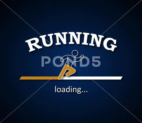 Running activity is loading with a man silhouette design: Graphic #78523817