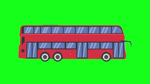 Running bus animation, flat cartoon on g... | Stock Video | Pond5