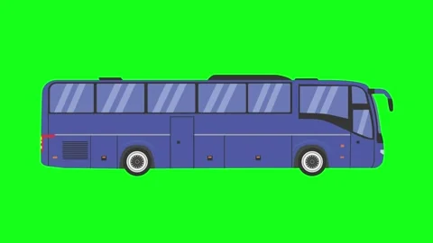 Running bus animation, flat cartoon on g... | Stock Video | Pond5
