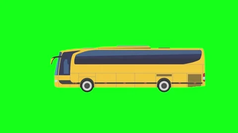 Running bus animation, flat cartoon on g... | Stock Video | Pond5