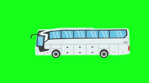 Running bus animation, flat cartoon on g... | Stock Video | Pond5