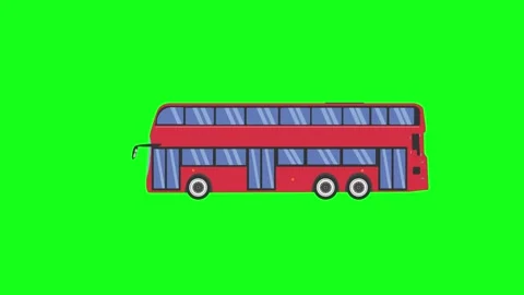 Running bus animation, flat cartoon on g... | Stock Video | Pond5