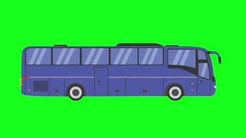 Running bus animation, flat cartoon on g... | Stock Video | Pond5