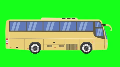 Running bus animation, flat cartoon on g... | Stock Video | Pond5