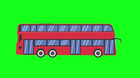 Running bus animation, flat cartoon on g... | Stock Video | Pond5
