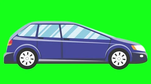 Running car animation on green backgroun... | Stock Video | Pond5