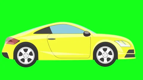 Running car animation on green backgroun... | Stock Video | Pond5