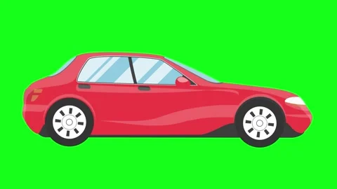 Running car animation on green backgroun... | Stock Video | Pond5