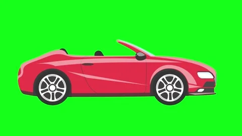 Running car animation on green backgroun... | Stock Video | Pond5