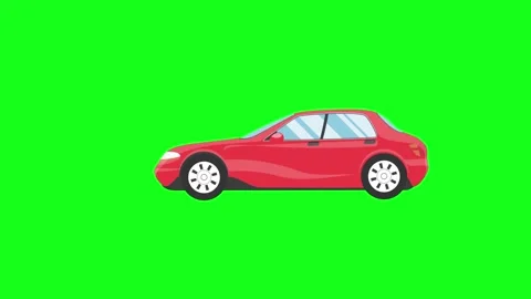 Running car animation on green backgroun... | Stock Video | Pond5