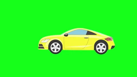 Running car animation on green backgroun... | Stock Video | Pond5