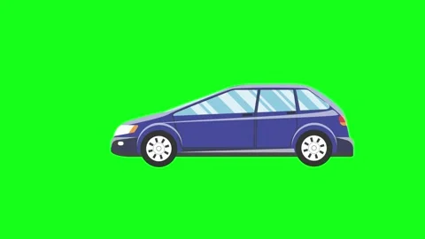 Running car animation on green backgroun... | Stock Video | Pond5