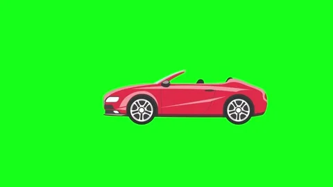 Running car animation on green backgroun... | Stock Video | Pond5