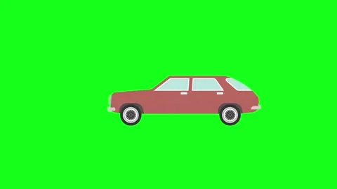Running car animation on green backgroun... | Stock Video | Pond5