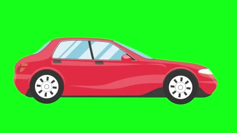 Running car animation on green backgroun... | Stock Video | Pond5