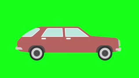 Running car animation on green backgroun... | Stock Video | Pond5