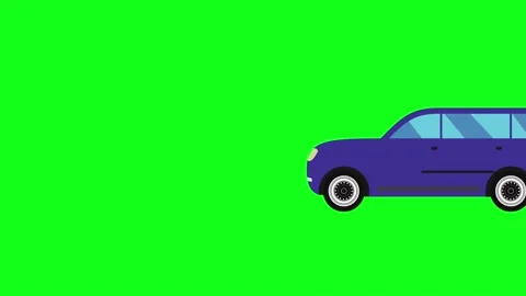 Running car animation, green screen chro... | Stock Video | Pond5