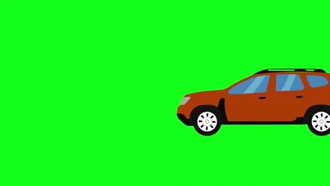 Running car animation, green screen chro... | Stock Video | Pond5