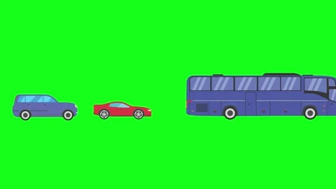Running cars animation on green screen | Stock Video | Pond5