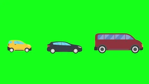 Running cars animation on green screen | Stock Video | Pond5