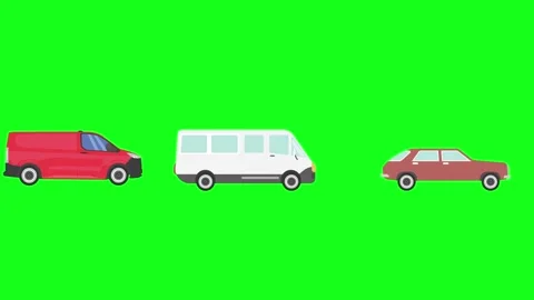Running cars animation on green screen | Stock Video | Pond5