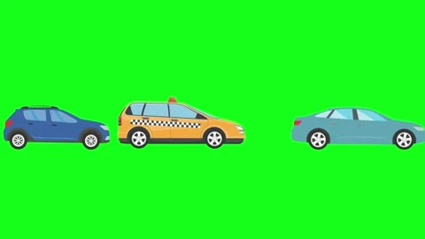Running cars animation on green screen | Stock Video | Pond5