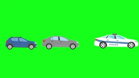 Running cars animation on green screen | Stock Video | Pond5