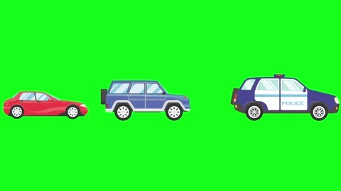 Running cars animation on green screen | Stock Video | Pond5