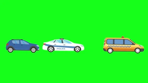 Running cars animation on green screen | Stock Video | Pond5